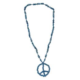 Damen Lange Kette "Peace", blau, Basic, Collezione Alessandro, Holz, Halsketten, aus Holzperlen gefädelt