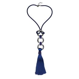 Damen Lange Kette "Leeds", blau, Basic, Collezione Alessandro, Metall, Halsketten, in Y-Form