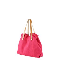 Damen Schultertasche "Beach", Collezione Alessandro, pink, Baumwolle, Taschen, mit echt Leder Henkeln
