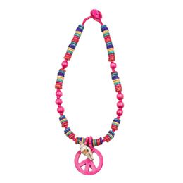 Damen Kette mit Anh&auml;nger "Peace", bunt, Basic, Collezione Alessandro, Holz, Halsketten, Peace Symbol