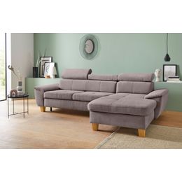 Ecksofa, B:280cm H:79cm T:167cm, grau, exxpo - SOFA FASHION, Luxus-Microfaser Vintageoptik (100% Polyester);Webvelours (92% Polyester, 8% Nylon),
