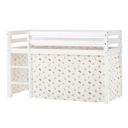 Hochbett Hoppekids, B:81cm H:105cm L:168cm, beige, Kinderbett: 100% Massivholz: Nordische Kiefer, Vorhang: 100% Baumwolle, Jugendzimmer, Hochbetten,