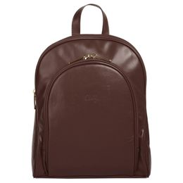 CLUTY Damen Cityrucksack, braun, Leder, Rindsleder, unifarben, Rucksäcke, echt Leder, Made in Italy