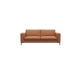 2,5-Sitzer FLEXLUX, B:196cm H:85cm T:92cm, braun, 100% Echteder, Sofas, "Fiore, superbequemer Sitzkomfort durch Kaltschaum im Sitz", breite