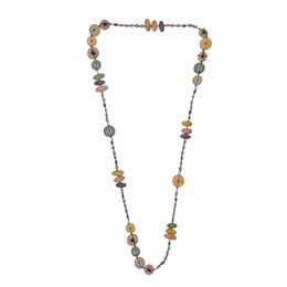 Damen Lange Kette "Lailani", bunt, Basic, Collezione Alessandro, Holz, Halsketten, aus vielen kleinen Holzscheibchen