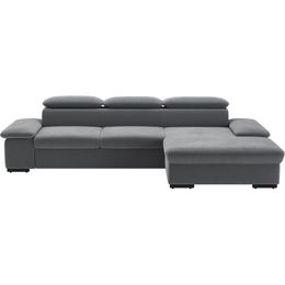 Sit & More Ecksofa SIT & MORE, B:286cm H:73cm T:174cm, grau, 98% Polyester, 2% Polyamid, Wohnzimmer, Sofas, "Alcudia L-Form", wahlweise mit Bettfunktion