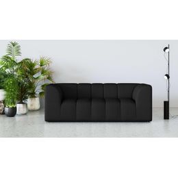3-Sitzer Home Affaire, B:227cm H:81cm T:94cm, schwarz, 100% Polyester, Sofas, "Tuure", mit Welllenunterfederung