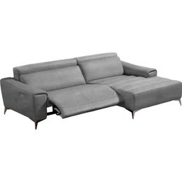 Ecksofa Egoitaliano, B:266cm H:95cm T:163cm, grau, Luxus-Micofaser Lederoptik (100% Polyester) ist ein neues technisches Gewebe mit einem visuellen