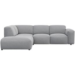 Ecksofa FLEXLUX, B:256cm H:73cm T:231cm, grau, 100% Polyester, Wohnzimmer, Sofas, "Lucera, super bequem durch hochwertigen Sitzaufbau mit