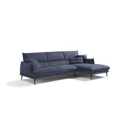 Ecksofa Egoitaliano, B:265cm H:90cm T:225cm, blau, 100% Polyester, Wohnzimmer, Sofas, "FUNNY, hochwertiges und aktuelles Design, bequeme
