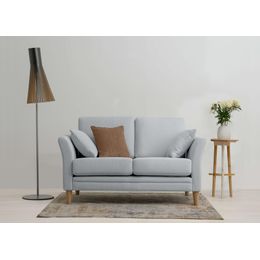 2-Sitzer Home Affaire, B:155cm H:87cm T:86cm, grau, Sofas, "Arellano, Breite 155 cm", klassisches Design, 2 Zierkissen inklusive, Webstoff fein
