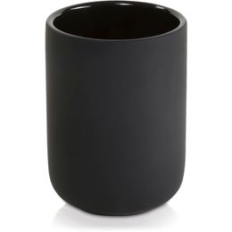 M&ouml;ve Zahnb&uuml;rstenhalter M&Ouml;VE, H:8cm, schwarz, Keramik, Zahnputzbecher, "Black Velvet", Keramik beschichtet