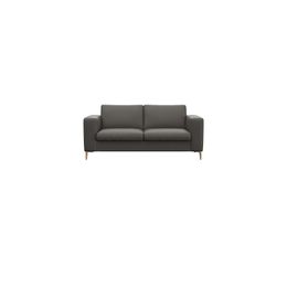 2-Sitzer FLEXLUX, B:164cm H:85cm T:92cm, grau, 100% Echteder, Sofas, "Fiore Designsofa, bequem und komfortabel durch hochwertigen Sitzaufbau", breite