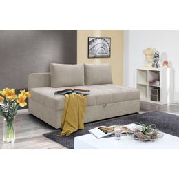 Schlafsofa Alina, B:201cm H:73cm T:95cm, grau, Struktur fein XBO (100% Polyester), Kinderzimmer, Sofas, "Marla", inkl. Stauraum und 2 Rückenkissen