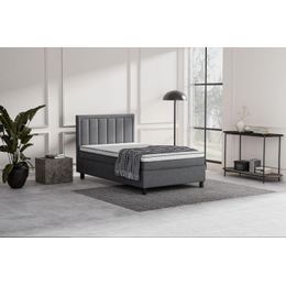 Boxbett, B:123cm L:210cm, grau, ATLANTIC HOME COLLECTION, Komplettbetten, "Serenity", wahlweise mit Matratze
