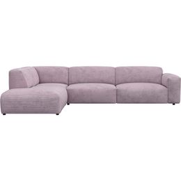 Ecksofa FLEXLUX, B:321cm H:73cm T:231cm, lila, 85% Polyester/15%Polyamide, Wohnzimmer, Sofas, "Lucera, super bequem durch hochwertigen Sitzaufbau mit