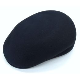 Chaplino Herren Flat Cap, blau, Gr. S, unifarben, 100% Wolle, Caps, aus hochwertigem Wollfilz