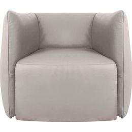 Sessel Egoitaliano, B:80cm H:68cm T:80cm, beige, Leder &raquo;BULL&laquo; (echtes Rindsleder). Geschliffenes, pigmentiertes und behandeltes Rindsleder mit einer