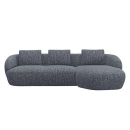 Wohnlandschaft FLEXLUX, B:276cm H:85cm T:146cm, grau, Sofas, "Torino, rund, L-Form, Sofa-Ecke mit Recamiere, Longchair-Sofa", Modernes, organisches