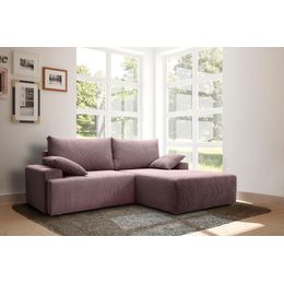 Ecksofa, B:240cm H:92cm T:177cm, rosa, exxpo - SOFA FASHION, Wohnzimmer, Sofas, "Orinoko, aktuelles Design und hoher Sitzkomfort, L-Form", inkl.