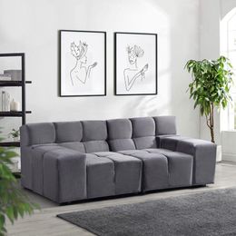 Home Deluxe - Modulares Sofa orlena - s Anthrazit Ecksofa, Samtstoff, Samtsofa, Modulsofa