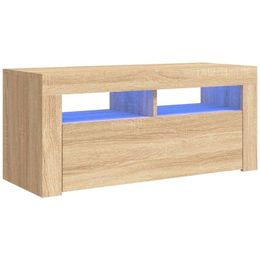 TV-Schrank mit LED-Leuchten Sonoma-Eiche 90x35x40 cm vidaXL