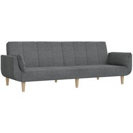 Schlafsofa 2-Sitzer mit 2 Kissen Hellgrau Stoff vidaXL