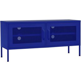 vidaXL - TV-Schrank Marineblau 105x35x50 cm Stahl