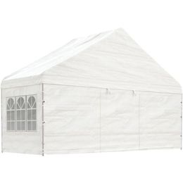 Pavillon mit Dach Weiß 5,88x2,23x3,75 m Polyethylen vidaXL