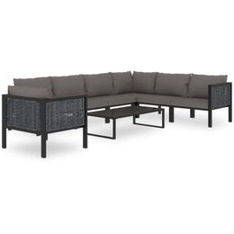 vidaXL - 8-tlg. Garten-Lounge-Set mit Auflagen Poly Rattan Anthrazit