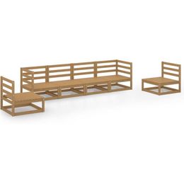 vidaXL - 6-tlg. Garten-Lounge-Set Honigbraun Massivholz Kiefer