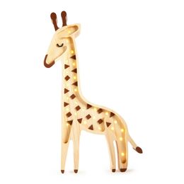 Little Lights Nachtlicht Kinder, Nachtlampe Giraffe - 100% Kiefernholz natur