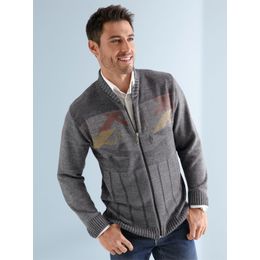 WITT Herren Strickjacke, grau-meliert, Gr&ouml;&szlig;e 60