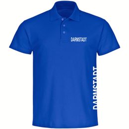 multifanshop Poloshirt - Darmstadt - Brust & Seite - Druck weiß - Polo