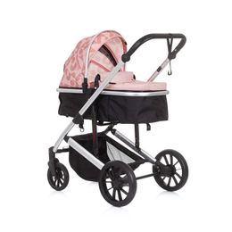 Chipolino Kombikinderwagen 2 in 1 Enigma, Sitz umbaubar, Wickeltasche, bis 22 kg rosa schwarz