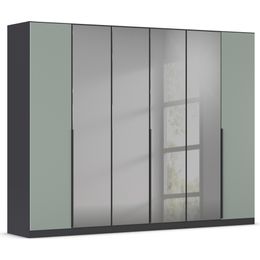 Drehtürenschrank Inosign "Ferris Schrank Breite 2,10m BESTSELLER Schlafzimmerschrank" Schränke Gr. B/H/T: 271cm x 210cm x 54cm, BASIC, grün (graumetallic/salbei) Kleiderschrank mit Spiegel in den Ausführungen BASICCLASSICPREMIUM