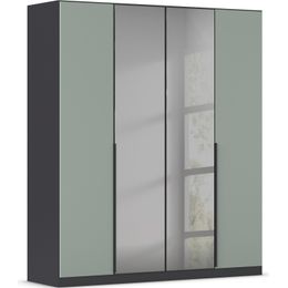 Drehtürenschrank Inosign "Ferris Schrank Breite 2,10m BESTSELLER Schlafzimmerschrank" Schränke Gr. B/H/T: 181cm x 210cm x 54cm, PREMIUM, grün (graumetallic/salbei) Kleiderschrank mit Spiegel in den Ausführungen BASICCLASSICPREMIUM