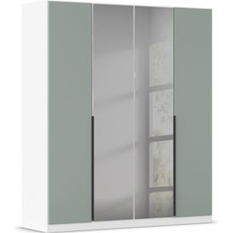 Drehtürenschrank Inosign "Ferris Schrank Breite 2,10m BESTSELLER Schlafzimmerschrank" Schränke Gr. B/H/T: 181cm x 210cm x 54cm, PREMIUM, grün (alpinweiß/salbei) Kleiderschrank mit Spiegel in den Ausführungen BASICCLASSICPREMIUM