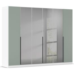 Drehtürenschrank Inosign "Ferris Schrank Breite 2,10m BESTSELLER Schlafzimmerschrank" Schränke Gr. B/H/T: 271cm x 210cm x 54cm, CLASSIC, grün (alpinweiß/salbei) Kleiderschrank mit Spiegel in den Ausführungen BASICCLASSICPREMIUM