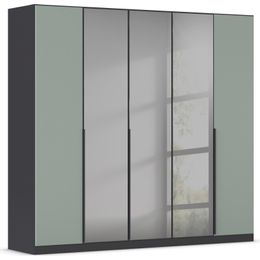 Drehtürenschrank Inosign "Ferris Schrank Breite 2,10m BESTSELLER Schlafzimmerschrank" Schränke Gr. B/H/T: 226cm x 210cm x 54cm, CLASSIC, grün (graumetallic/salbei) Kleiderschrank mit Spiegel in den Ausführungen BASICCLASSICPREMIUM