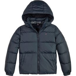 Daunenjacke Tommy Hilfiger "ESSENTIAL DOWN JACKET" Gr. 74, blau (desert sky) Jungen Jacken Baby bis 2 Jahre; mit Logo-Patch und Flaglabel