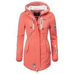 Funktionsmantel Marikoo "Zimtzicke" Gr. L (40), rot (coral) Damen Mäntel sportlicher Softshell Parka mit Kapuze