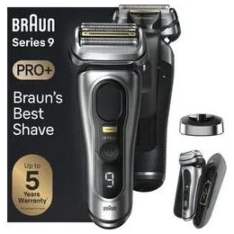 Elektrorasierer Braun "Series 9 Pro+ 9527s" silberfarben Precision ProTrimmer