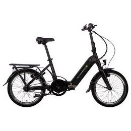 E-Bike SAXONETTE "Compact Premium Plus" E-Bikes Gr. 33cm, 20 Zoll (50,80cm), schwarz (schwarz matt) Pedelec, Elektrofahrrad für Damen u. Herren