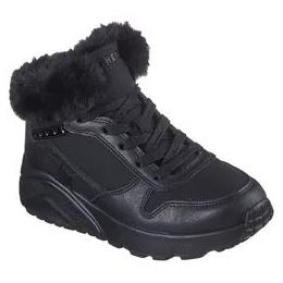 Sneaker Skechers "Uno Lite - Comfurt Collar" Gr. 37, schwarz (schwarz-uni) Kinder Schuhe Schnürboots, Winterstiefel, High Top Sneaker mit wärmendem Futter