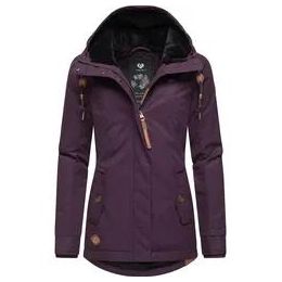 Winterjacke Ragwear "Monade" Gr. XXL (44), lila (pflaume) Damen Jacken Winterparka mit Kapuze und m. Fleece gefüttert