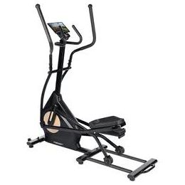 Crosstrainer-Ergometer Christopeit Sport "Fit Wheel Pro" Crosstrainer Gr. ohne Unterlegmatte, schwarz (schwarz mit holzfarbener schwungradverkleidung) Flüsterleise, gelenkschonend, Kinomap-App kompatibel