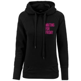Merchcode Sweatshirt 'Waiting For Friday' Damen Gr&ouml;&szlig;e S pitaya / schwarz