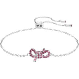 Armband Swarovski "Schmuck Geschenk Armschmuck Lifelong Bow Schleife, 5723553" Armbänder Gr. Metall, metallfarben-pink + pink Damen mit Swarovski Kristall