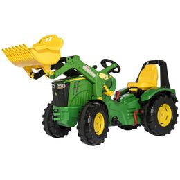 Trettraktor Rolly Toys "rollyX-Trac Premium John Deere 8400R" Tretfahrzeuge grün Kinder inkl. rollyTrac Lader und Zweigangschaltung